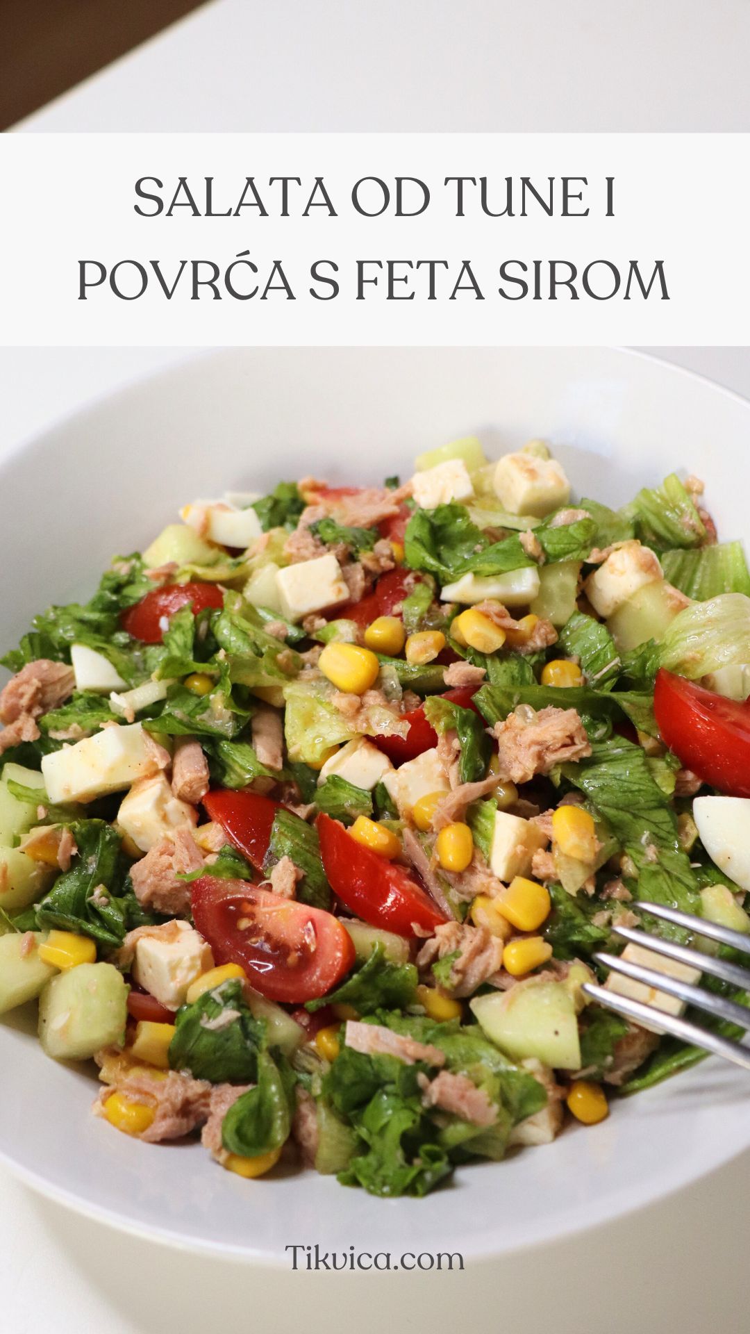 Salata od tune i povrća s feta sirom (recept bez tjestenine) - Tikvica