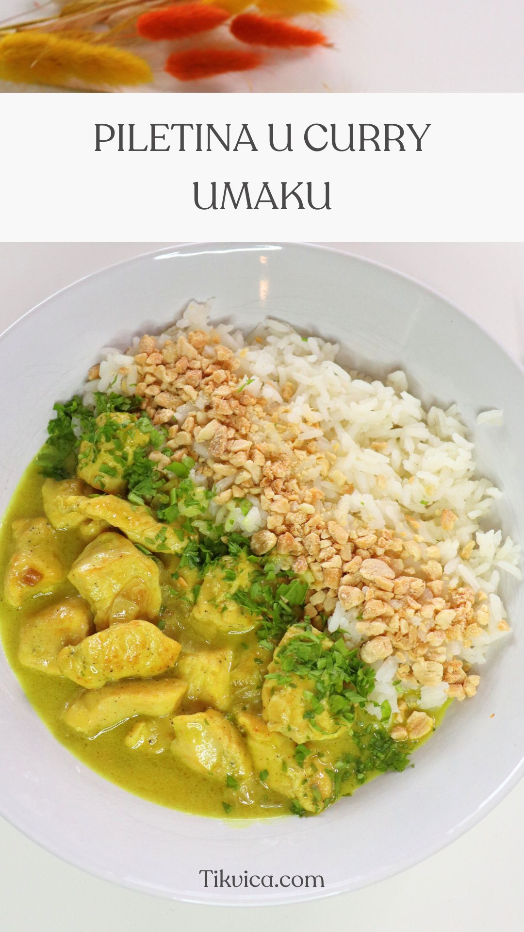 Piletina u curry umaku od kokosovog mlijeka [Recept s rižom] - Tikvica
